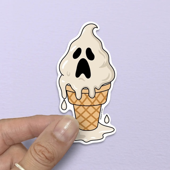 Design | Ghost Ice Cream Cone Sticker | Poshmark